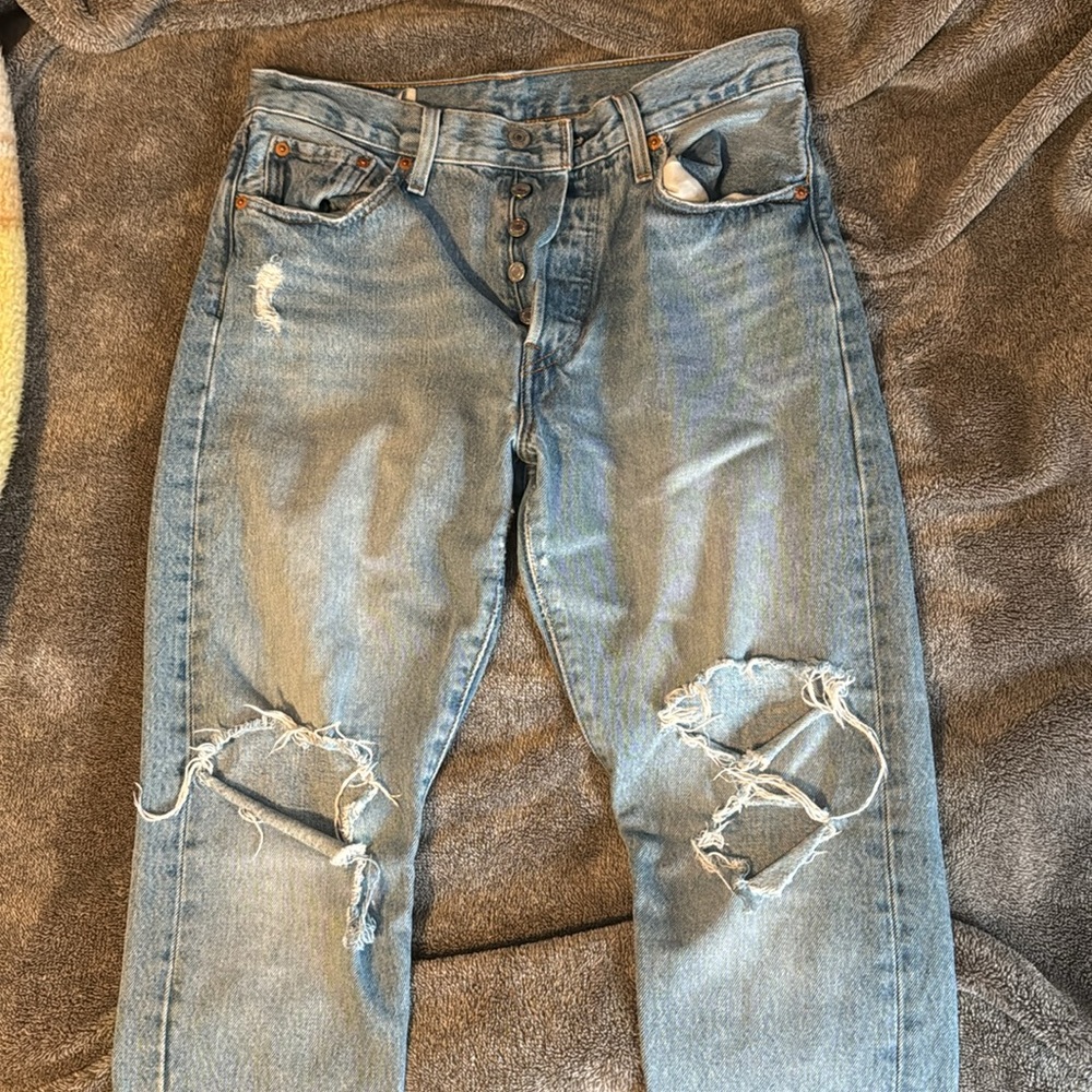 501 Levi Ripped Skins Jeans - Gem